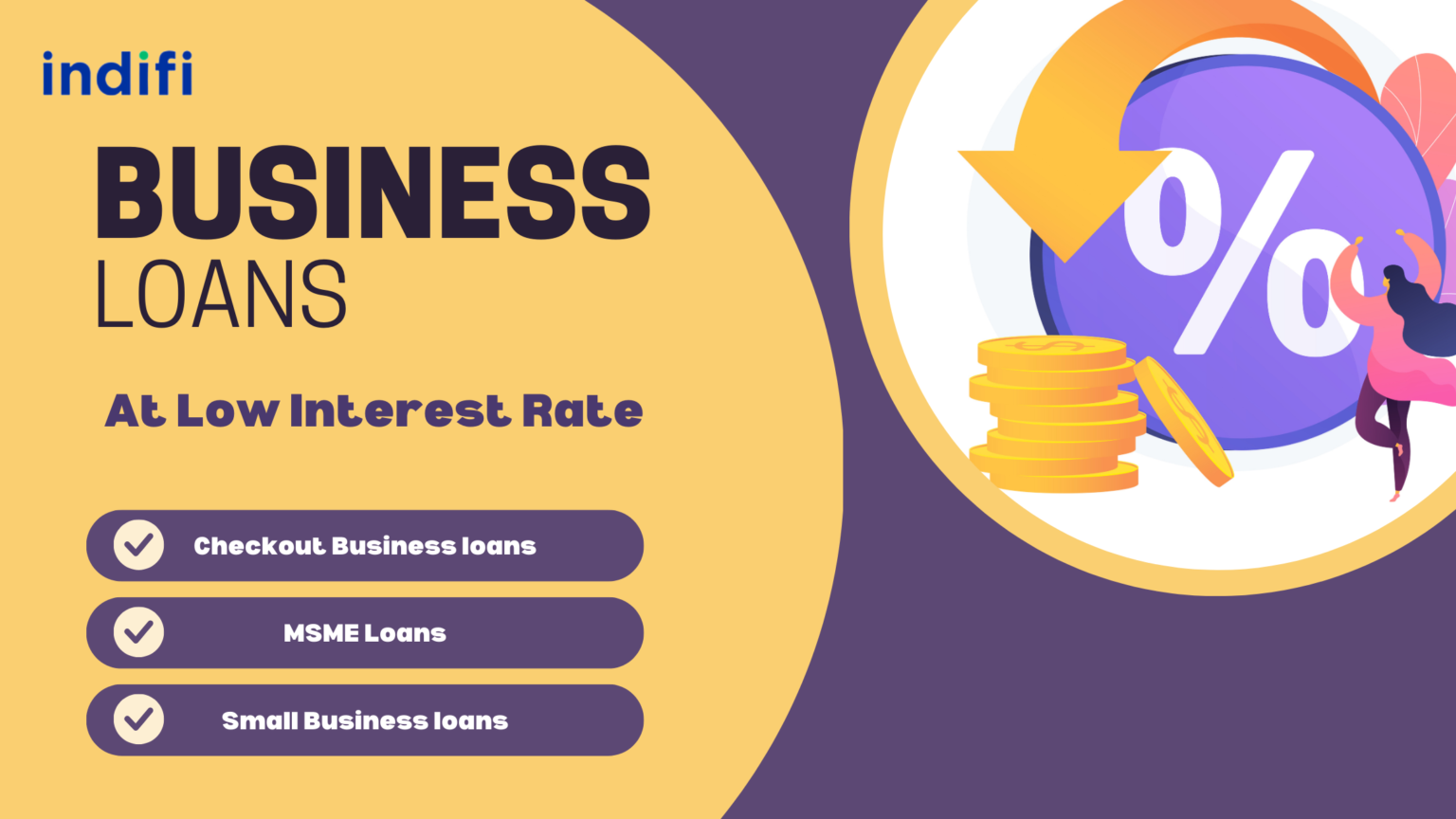 Get Business Loan at Lower Interest Rates % Check Now.